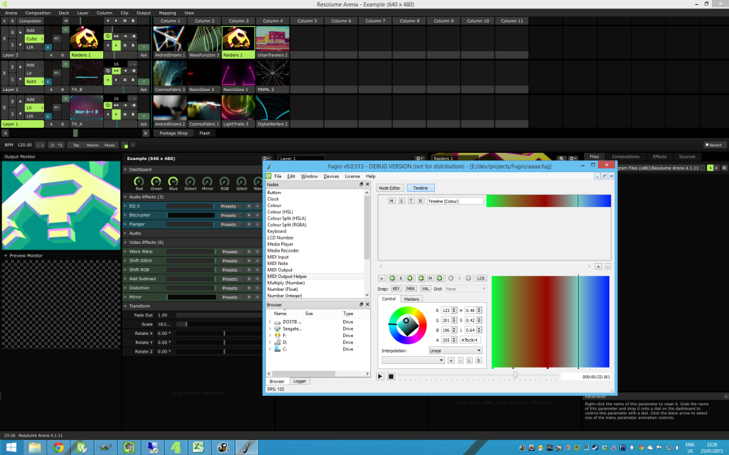 Sequencing Resolume Arena with Fugio – bigfug creative software