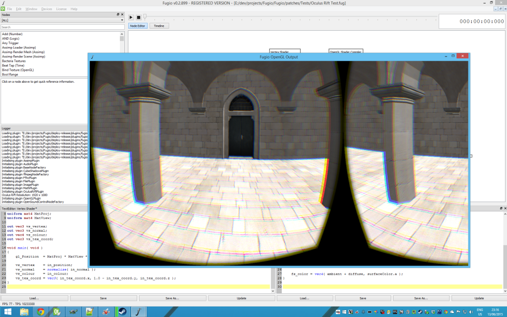 Fugio Update – Oculus Rift Support – bigfug creative software
