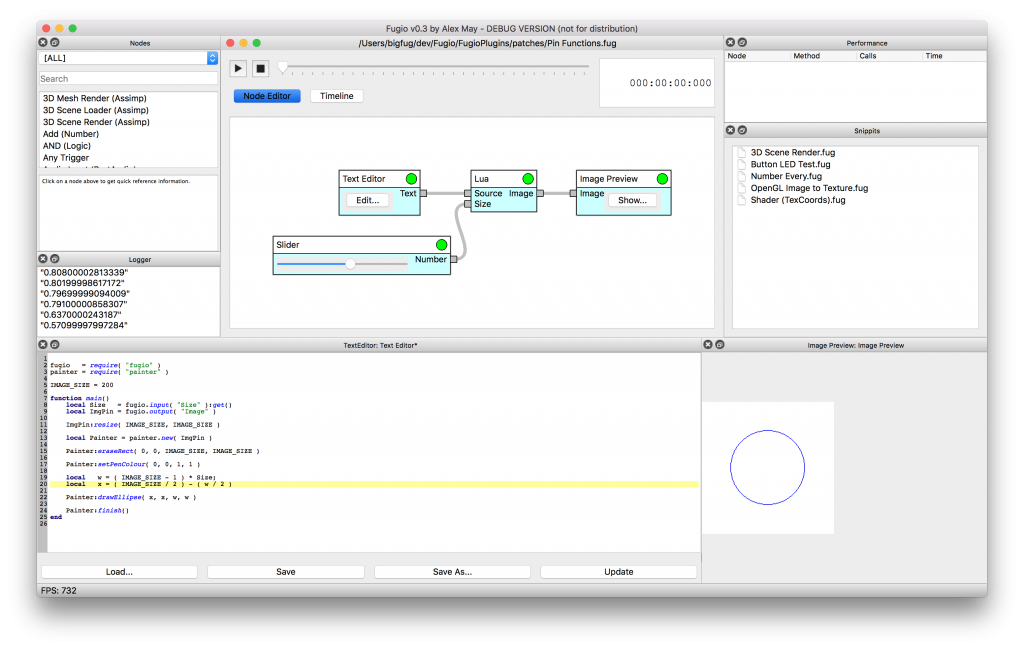 Using code inside Fugio – bigfug creative software